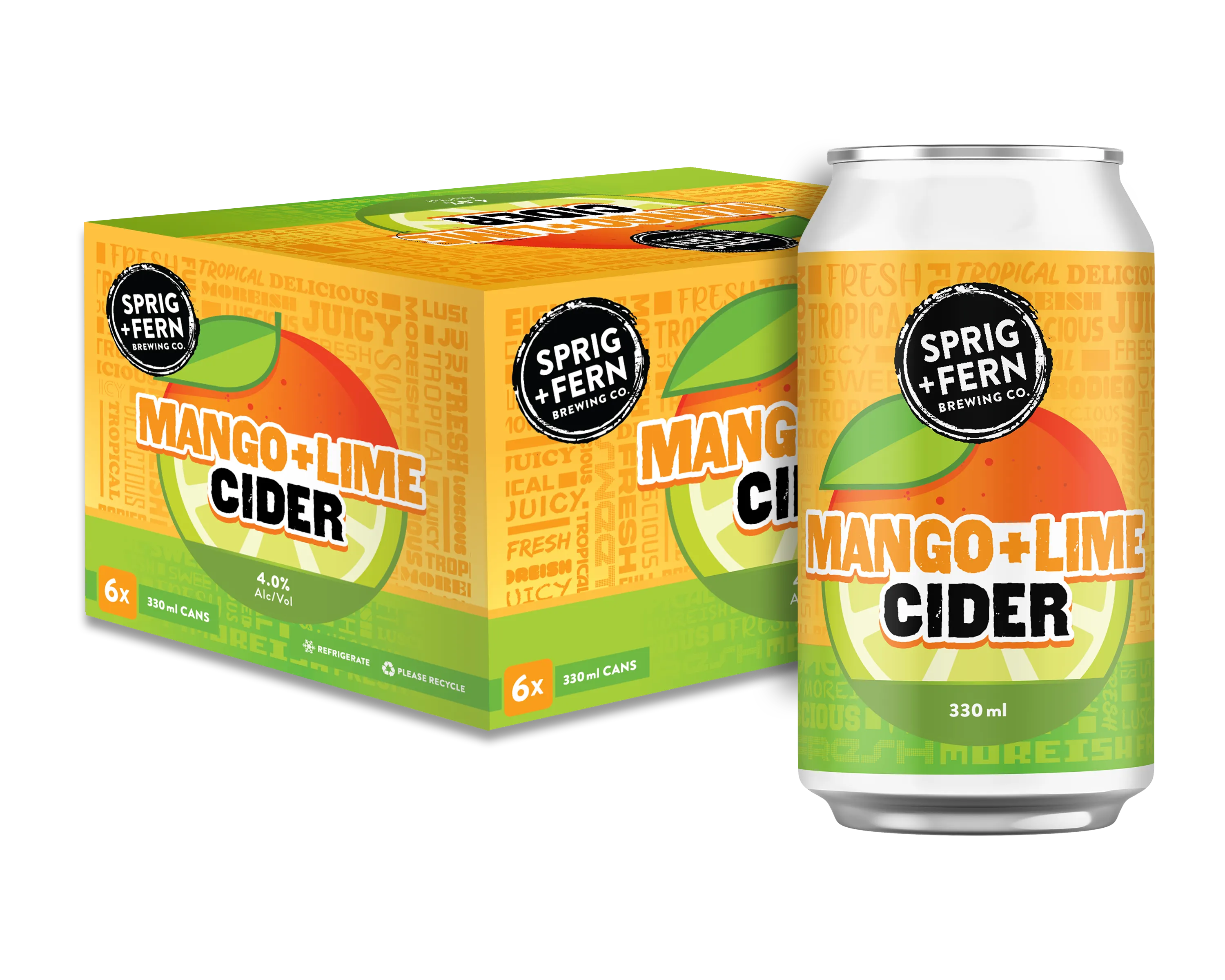 Mango + Lime Cider 6 Pack – Sprig + Fern Brewing Co.